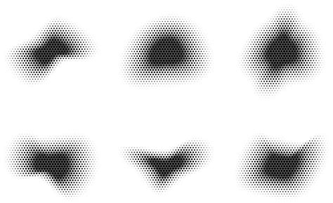 Halftone Hexagon Pattern Reprographic Technique Vector Image