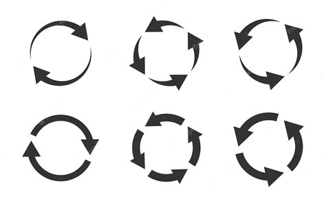 Premium Vector Circular Arrows Set Refresh Reload And Process Symbol Recycle Arrows Flat
