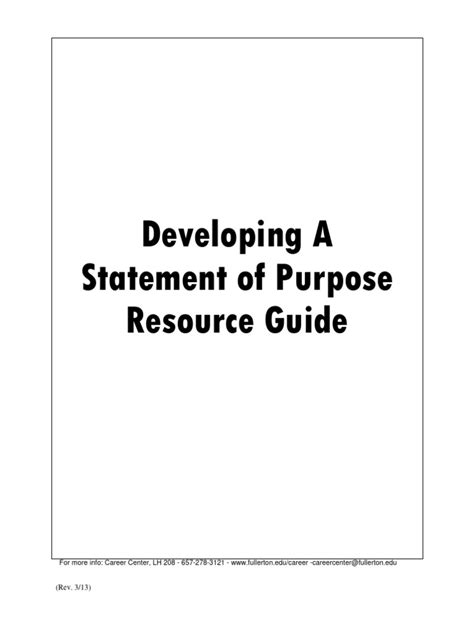 Personal Statement Resource Guide Pdf Experience Motivation Personal Statement Resource Guide Pdf Experience Motivation