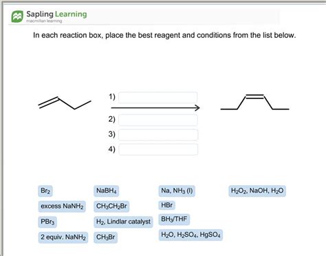 Solved Sapling Learning Macmillan Learning In Each Reaction Box Place 1 Answer
