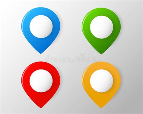 Set Of Four Color Pointers Vector Eps 10 Stock Vector Illustration