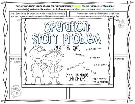 Operation Word Problems [choose The Right Operation ]