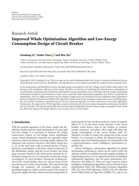 pdf improved whale optimization algorithm and low energy consumption