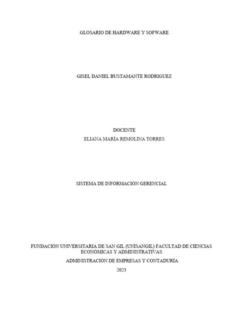 Glosario De Hardware Y Sofware Pdf