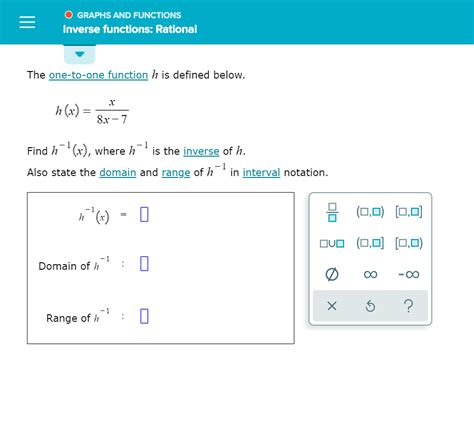Solved O GRAPHS AND FUNCTIONS Inverse Functions Rational Chegg Com