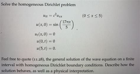 Solved Solve The Homogeneous Dirichlet Problem Ut C²uxx 0