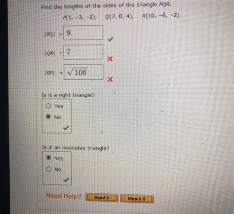 Solved Find The Lengths Of The Sides Of The Triangle Pqr