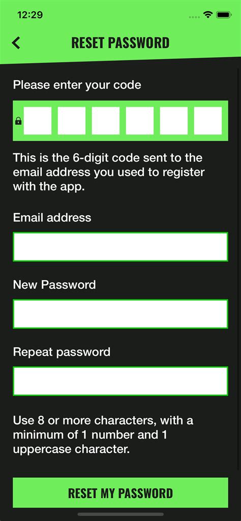 Reset Password Green Flag