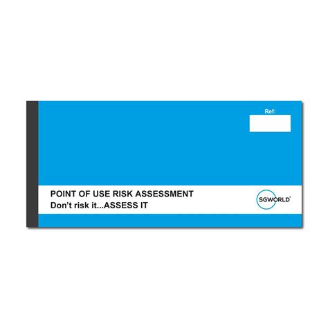 Risk Assessment Book Pad Of 30 — Sg World
