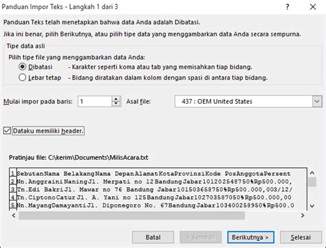 Menyiapkan Sumber Data Excel Untuk Gabungan Surat Word Dukungan Microsoft