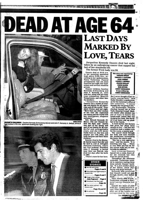 Jacqueline Kennedy Onassis Dies In 1994 New York Daily News