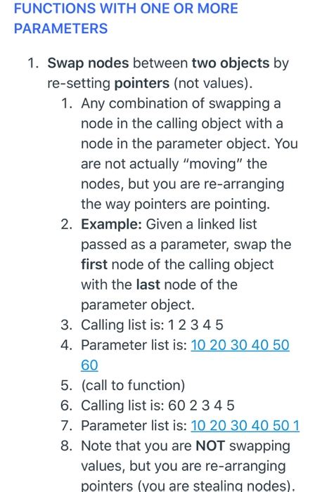 Solved Functions With One Or More Parameters 1 Swap Nodes
