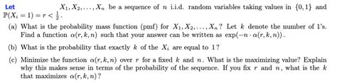 Solved Let X1 X2 Xn Be A Sequence Of N I I D Random Chegg Com