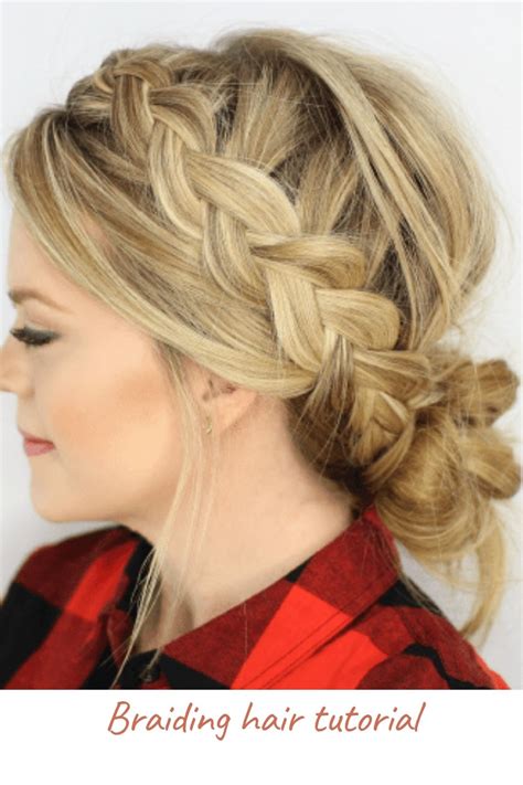 Dutch Braid Into Messy Bun