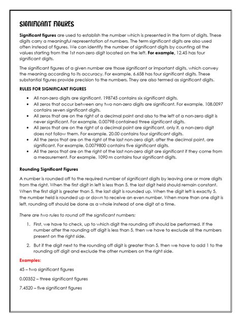 Significant Figures Pdf Significant Figures Numbers Significant Figures Pdf Significant Figures Numbers