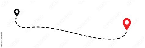 Travel Route Icon Route Icon Between Two Points With Dotted Path And