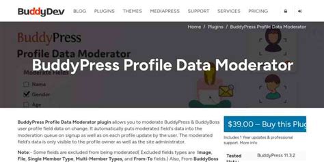 buddypress profile data moderator pluginsforwp