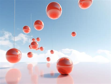 Premium Ai Image Floating Spheres 3d Rendering Empty Space For Product Show