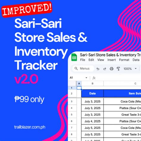 Sari Sari Store Sales And Inventory Tracker Downloadable Template