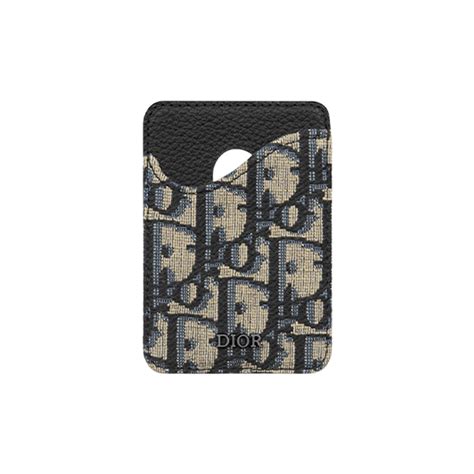 디올 새들 매그네틱 카드 홀더 베이지 블랙 Dior Kream