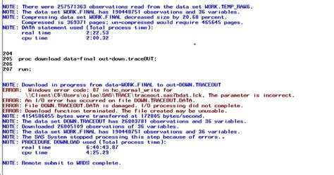Solved Windows Error Code 87 When Downloading Data From Wrds Sas Support Communities