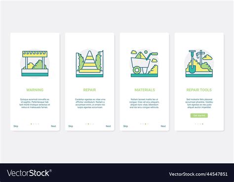 Road Repair Construction Ux Ui Onboarding Mobile Vector Image