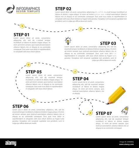 Infographic Design Template Timeline Concept With 7 Steps Can Be Used For Workflow Layout