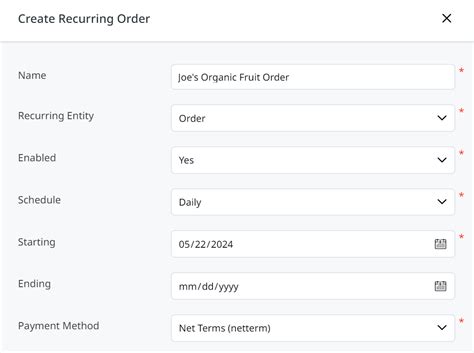 Recurring Orders