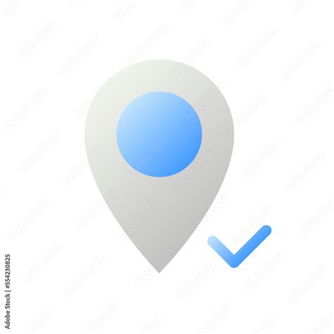 Reaching Pinned Destination Flat Gradient Two Color Ui Icon Approved Place On Map Gps