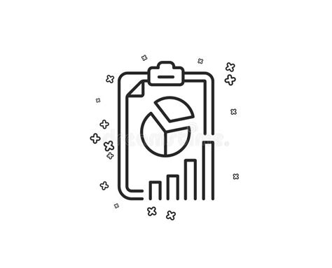 Report Line Icon Column Graph Pie Chart Sign Vector Stock Vector Illustration Of File