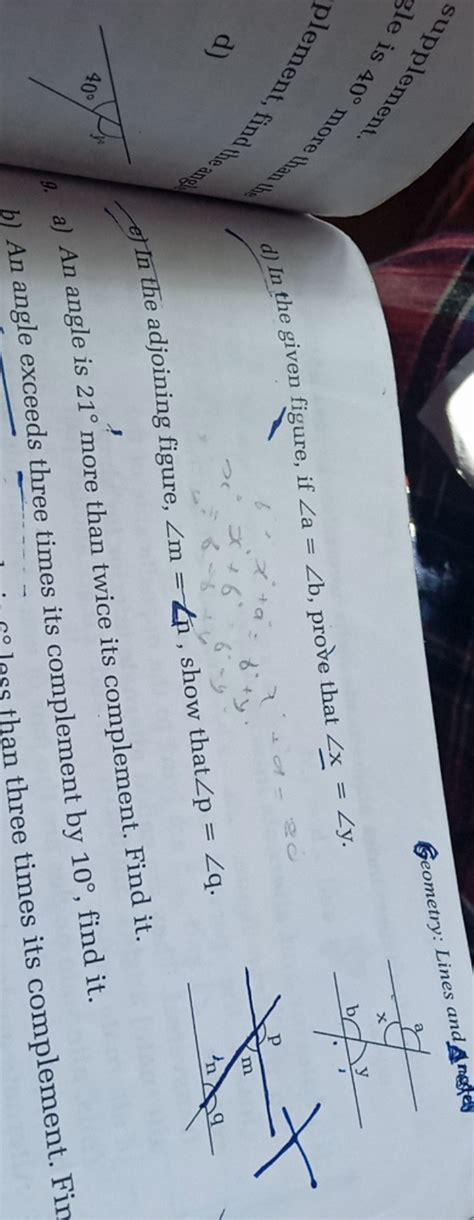 geometry lines and nestd in the given figure if ∠a ∠b prove that ∠x