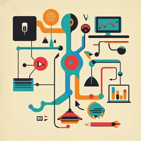 Abstract Concept Illustration Of Interconnected Lines And Shapes
