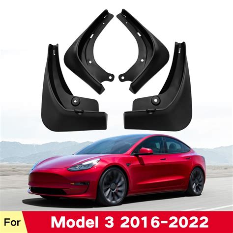 테슬라 모델 3 2016 2022 용 머드 플랩 스플래시 가드 펜더 머드 플랩 프론트 리어 머드 가드 자동차 액세서리 2017 2018 2019 2020