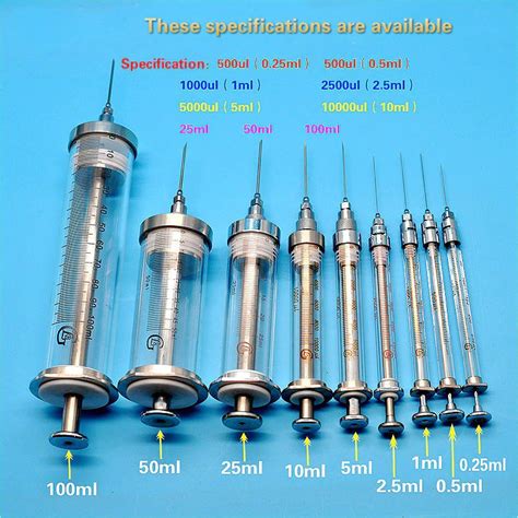 Jual Microsampler Microliter Syringes Micro Injector Syringe 250ul 500ul 1000ul 2500ul 5000ul