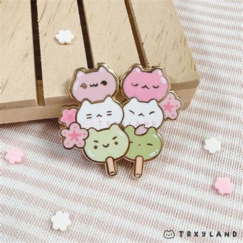 Sakura Dango Enamel Pin Sakura Snack Time Series Trxyland