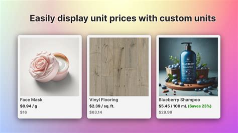 unitwise display unit prices on your online store shopify app store