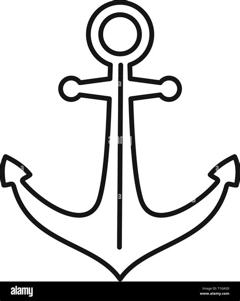 Ship Anchor Icon Outline Ship Anchor Vector Icon For Web Design Isolated On White Background