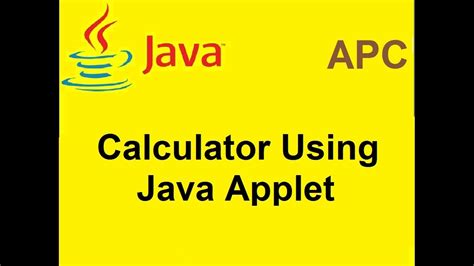 calculator using java applet calculator injava youtube