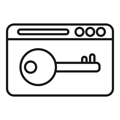 Key Pass Access Icon Outline Vector Computer Account 42523038 Vector