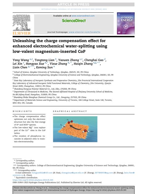 Pdf Unleashing The Charge Compensation Effect For Enhanced Electrochemical Water Splitting