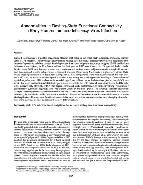 Pdf Abnormalities In Resting State Functional Connectivity In Early