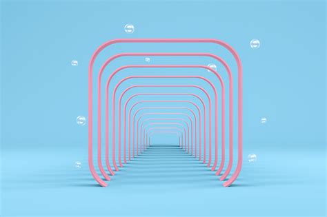 거품 기하학적 인 모양으로 3d 추상 최소한의 사각 터널 배경 0명에 대한 스톡 사진 및 기타 이미지 0명 3차원 형태