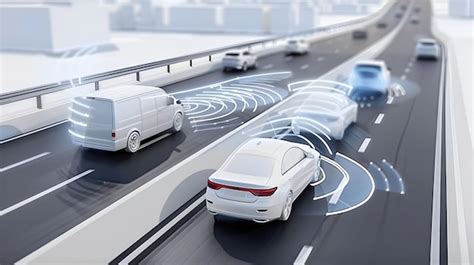 Premium Photo Advanced Vehicle Safety System In Action Sensors And Avert Accidents