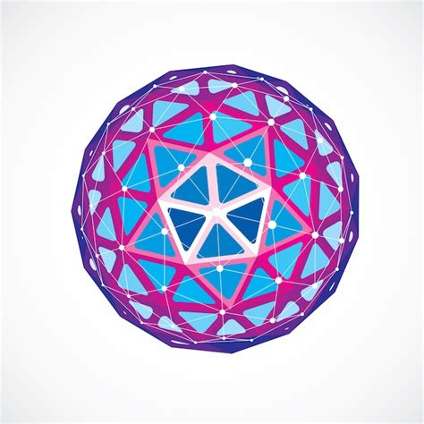 Premium Vector 3d Vector Digital Wireframe Spherical Object Made Using Triangular Facets