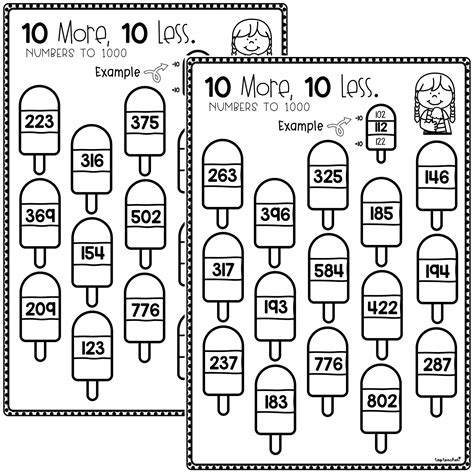 10 More 10 Less Worksheet Printable Pdf Template