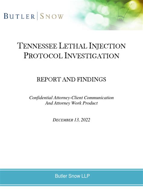 Tn Lethal Injection Protocol Investigation Report And Findings 12 13 22 Download Free Pdf