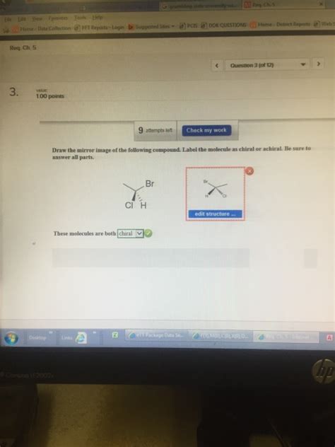 Solved Draw the mirror image of The following compound. | Chegg.com