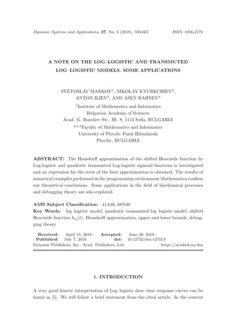 Pdf A Note On The Loglogistic And Transmuted Loglogistic Models