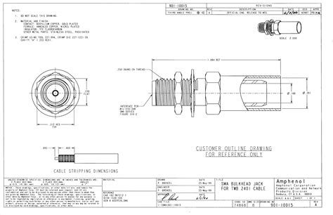 Amphenol Rfが提供する901 10015 Drawingのデータシート Digikey
