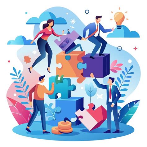 Teamwork Builds Success Connecting Ideas And Reaching Goals Premium